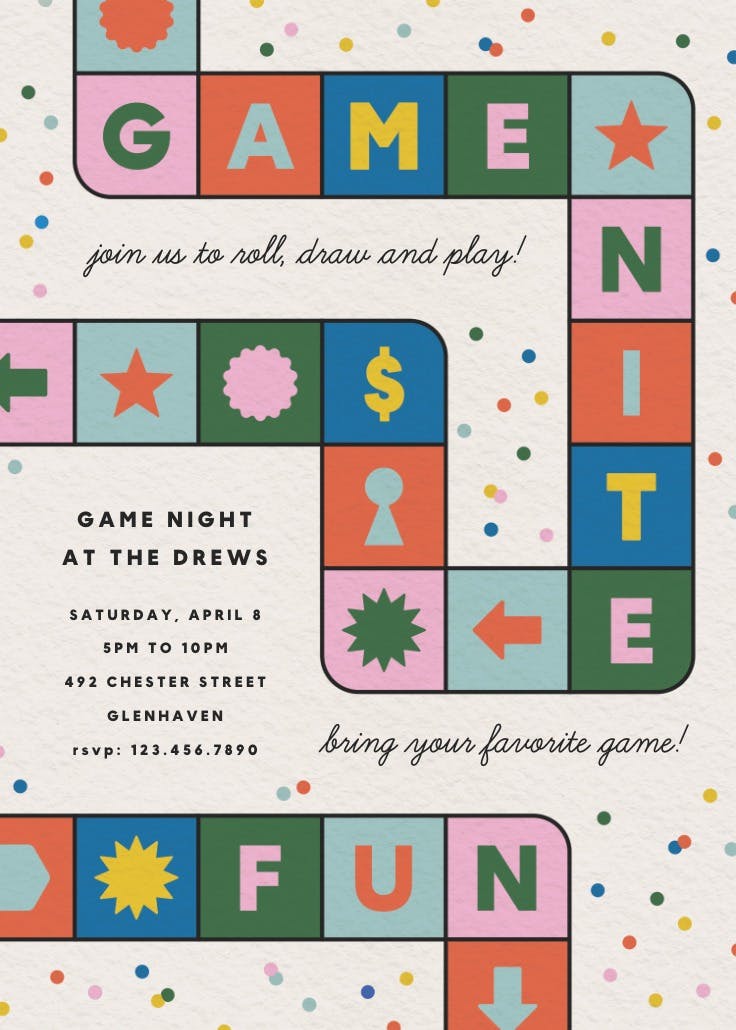 Game Night - Sports & games Invitation Template (Free) | Greetings Island