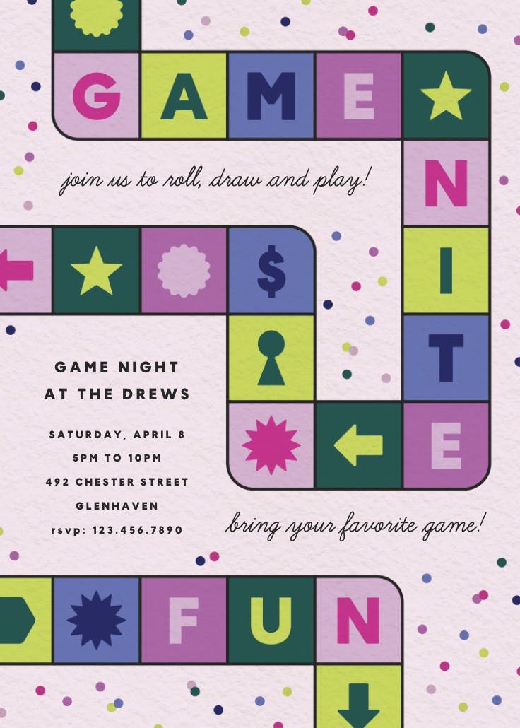 Game Night - Sports & games Invitation Template (Free) | Greetings Island