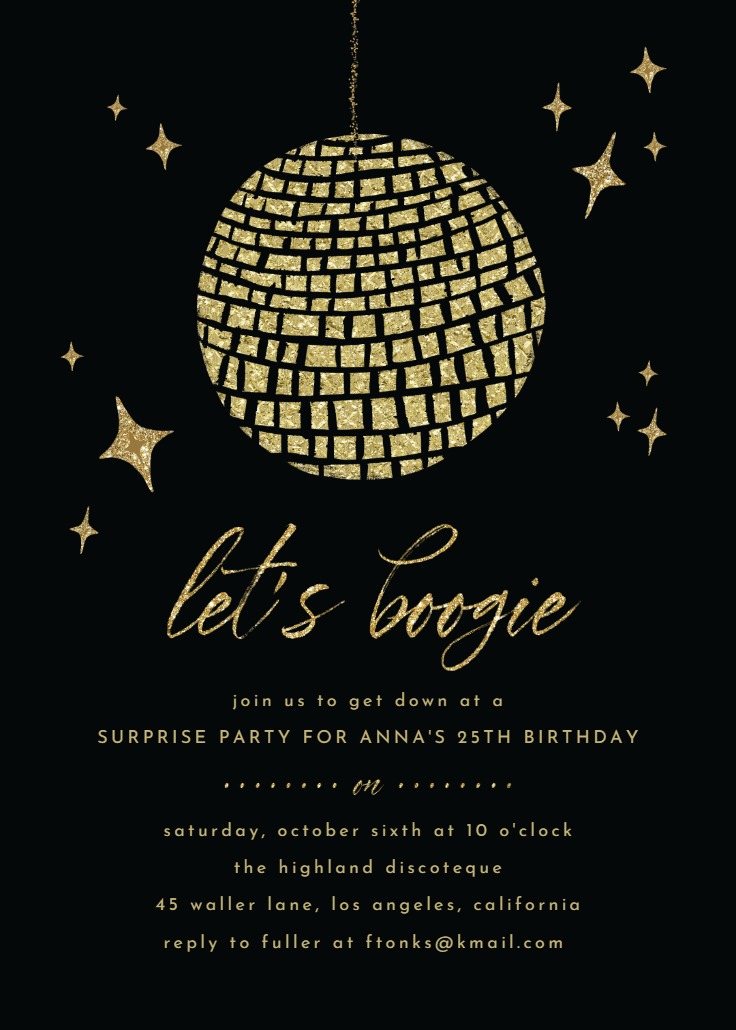 Glitter disco - Party Invitation Template (Free) | Greetings Island