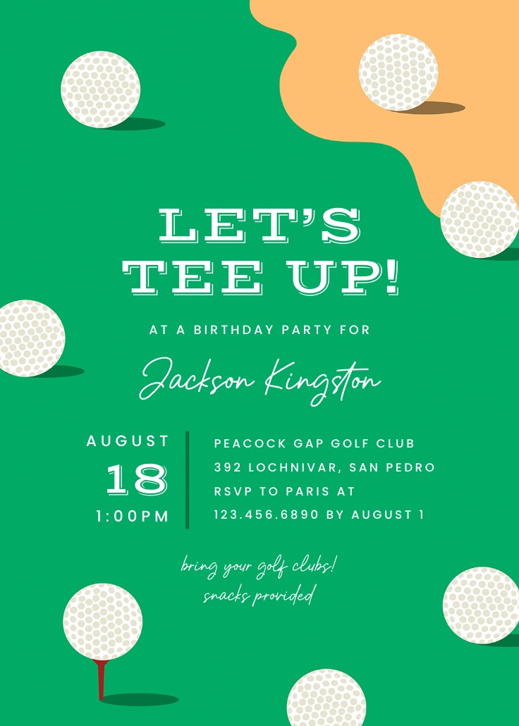 Golf Party - Sports & games Invitation Template (Free) | Greetings Island