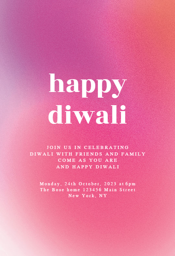 Gradient Celebration - Diwali Invitation Card Template (Free ...