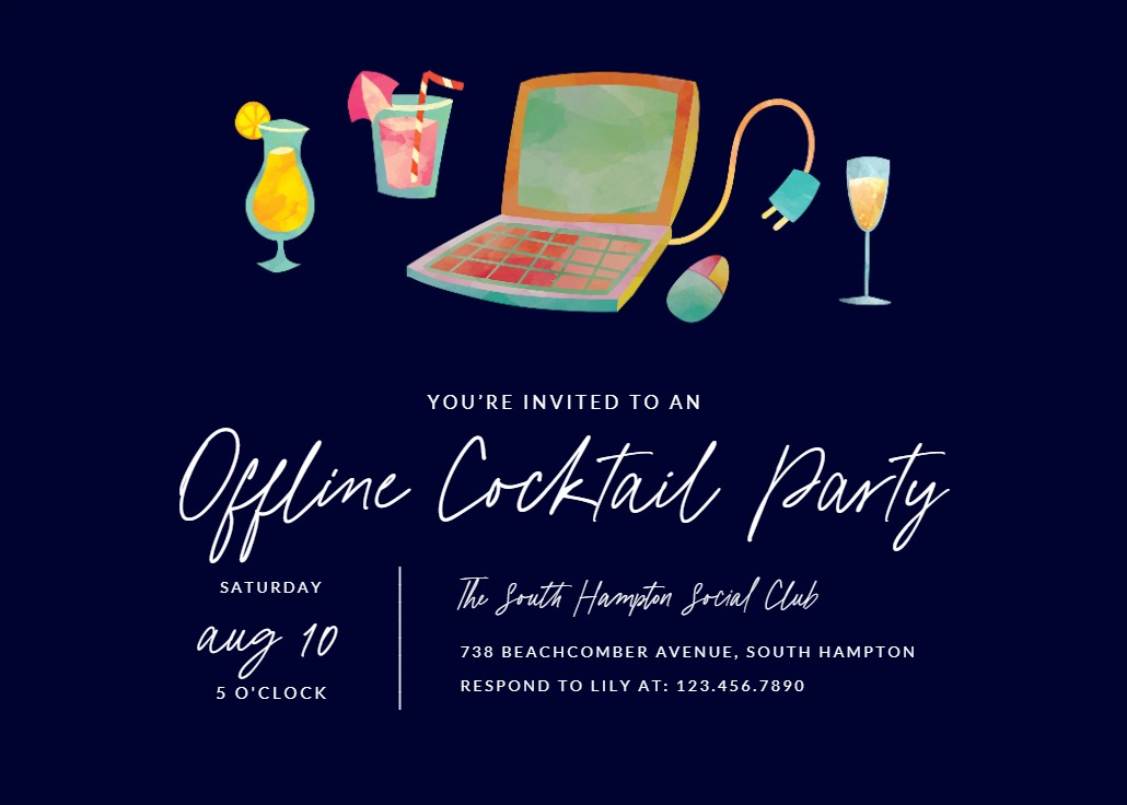 Happy Hour - Party Invitation Template (Free) | Greetings Island