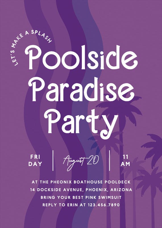 It's Paradise - Pool Party Invitation Template (Free) | Greetings Island