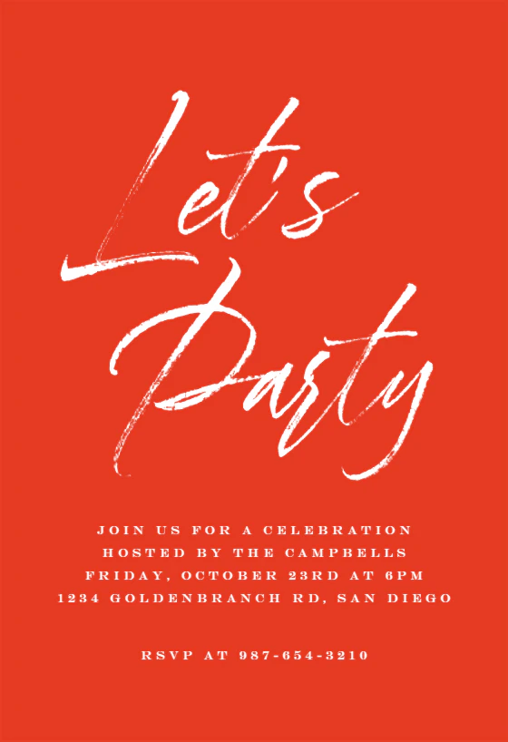 Lets Party - Party Invitation Template (Free) | Greetings Island
