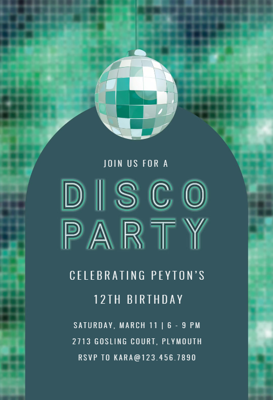 Mega Fun Disco - Birthday Invitation Template (Free) | Greetings Island