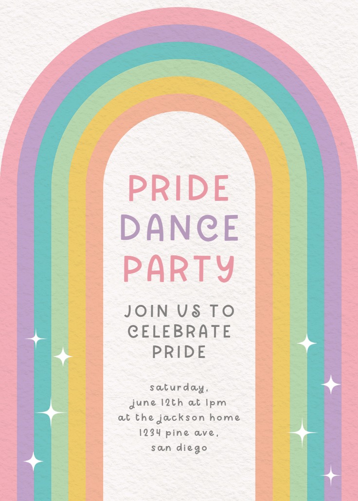 Rainbow Pride - Party Invitation Template | Greetings Island