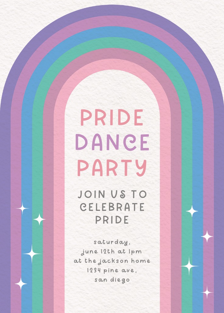 Rainbow Pride - Party Invitation Template | Greetings Island