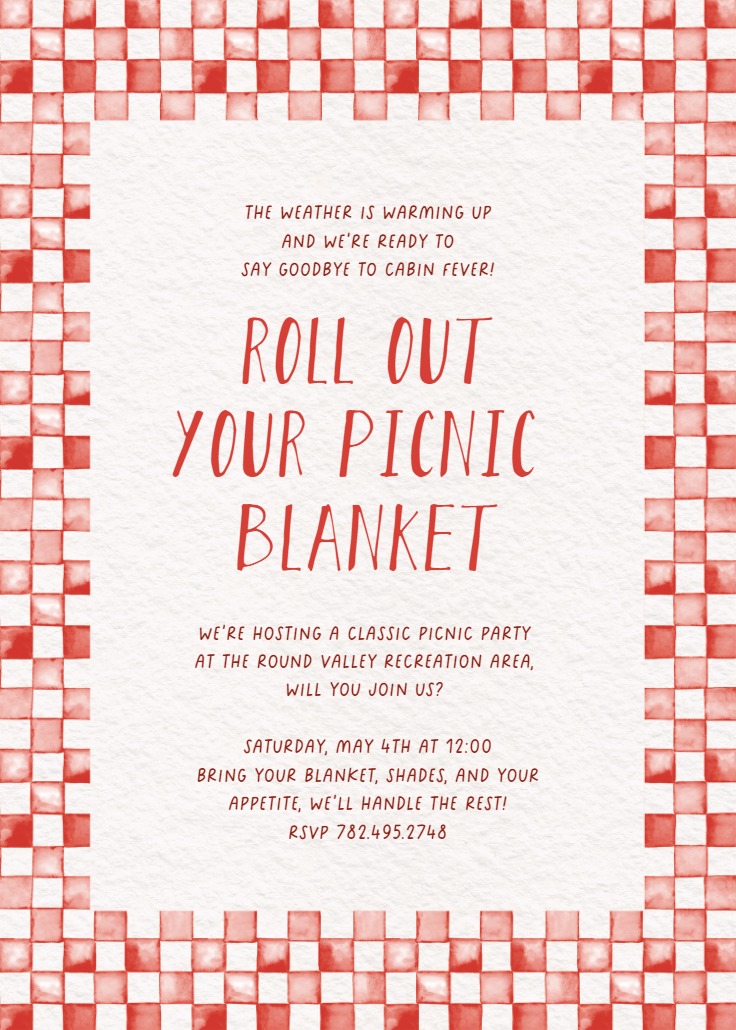 Roll Out Your Blanket - Party Invitation Template (Free) | Greetings Island
