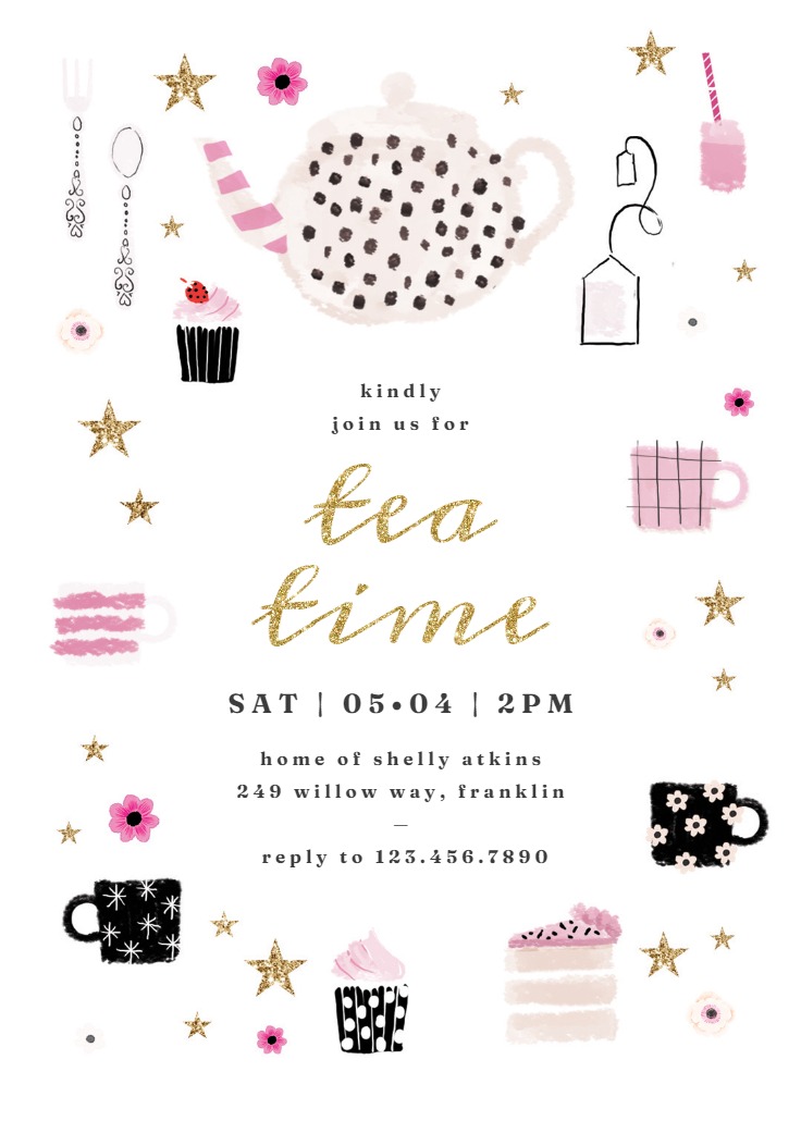 Tea Party - Party Invitation Template (Free) | Greetings Island