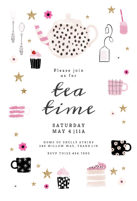 Tea Party - Party Invitation Template (Free) | Greetings Island