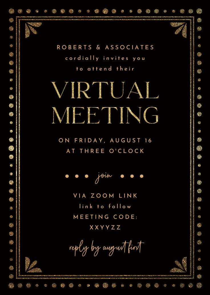 Virtual meeting - Party Invitation Template | Greetings Island