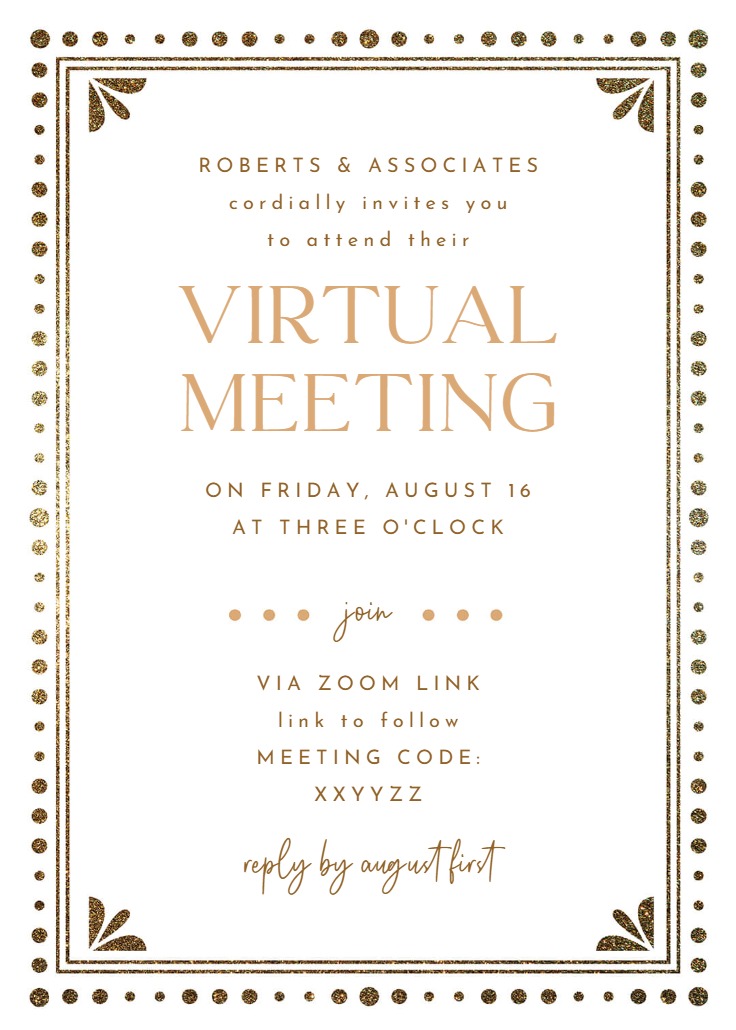 Virtual meeting - Party Invitation Template | Greetings Island