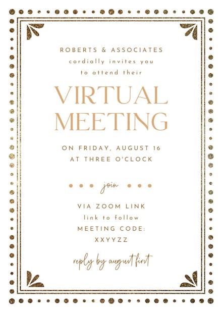 Virtual Meeting - Party Invitation Template | Greetings Island