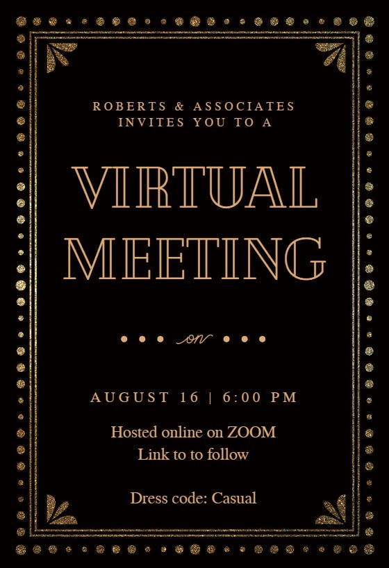 Virtual Meeting - Party Invitation Template | Greetings Island
