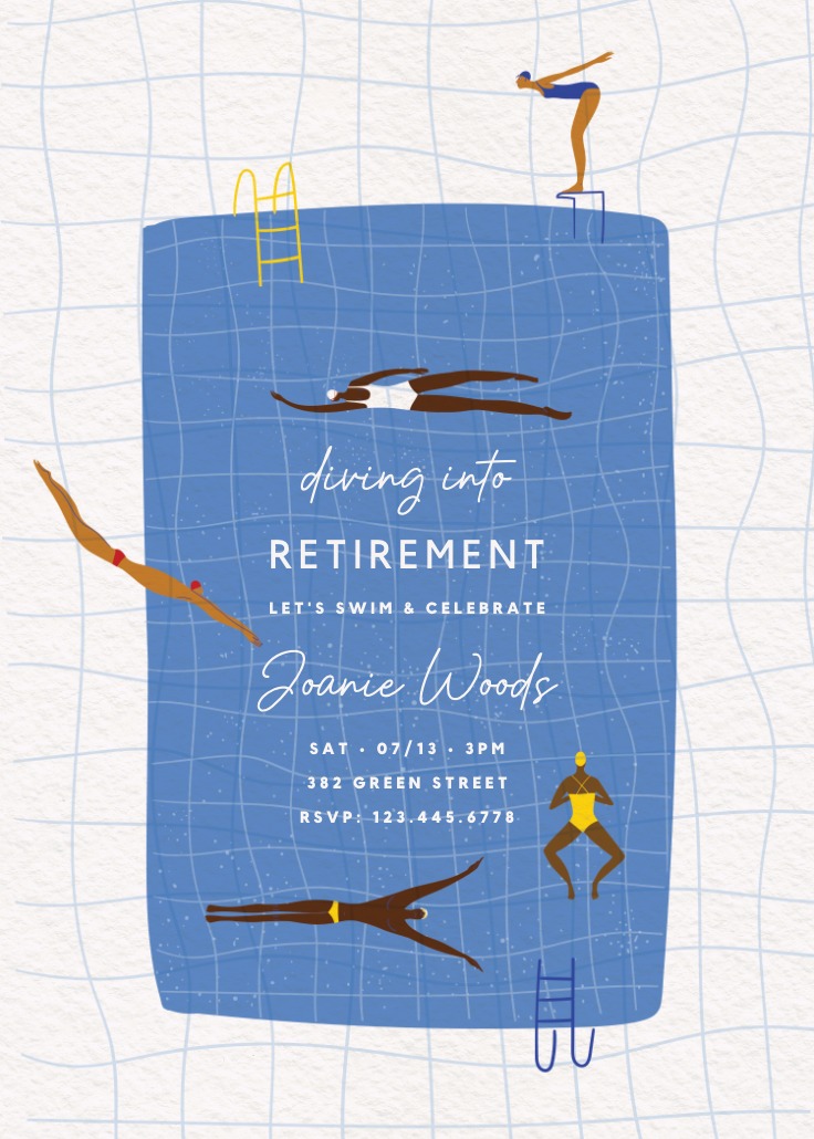 Aqua Oasis - Retirement & Farewell Party Invitation Template (Free ...