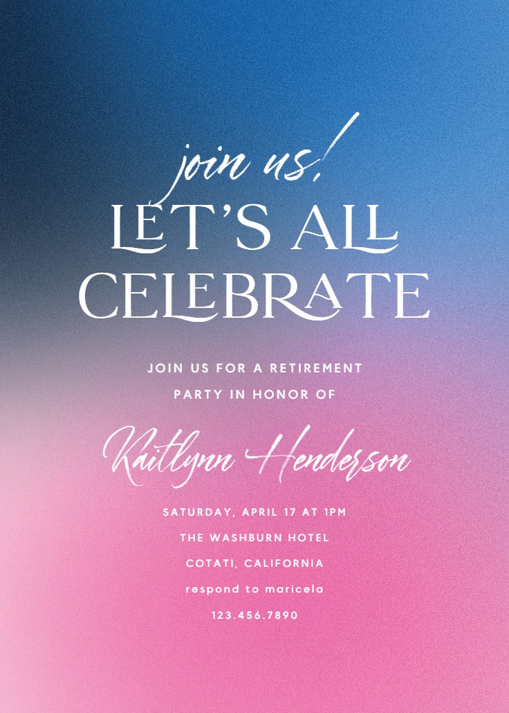 Big Text - Retirement & Farewell Party Invitation Template (Free ...