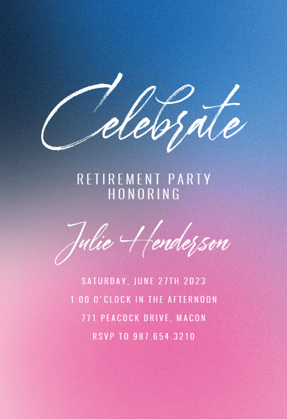 Big Text - Retirement & Farewell Party Invitation Template (Free ...