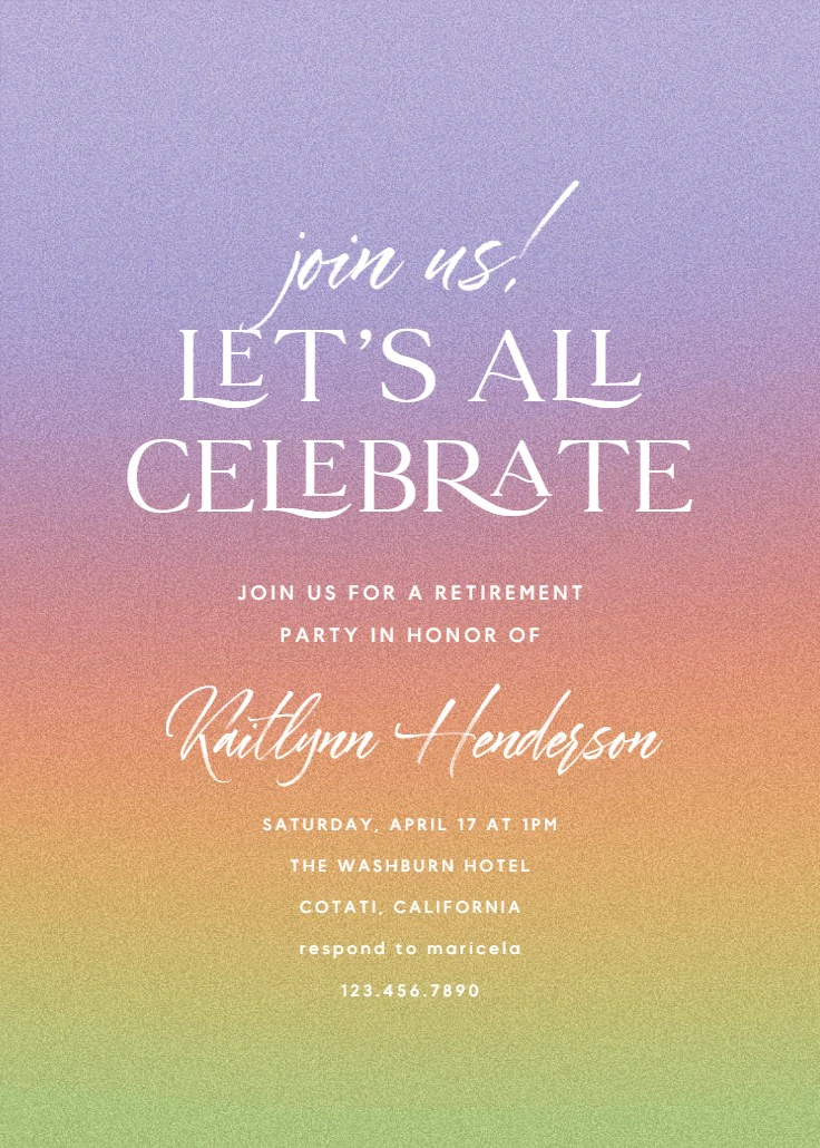 Big Text - Retirement & Farewell Party Invitation Template (Free ...