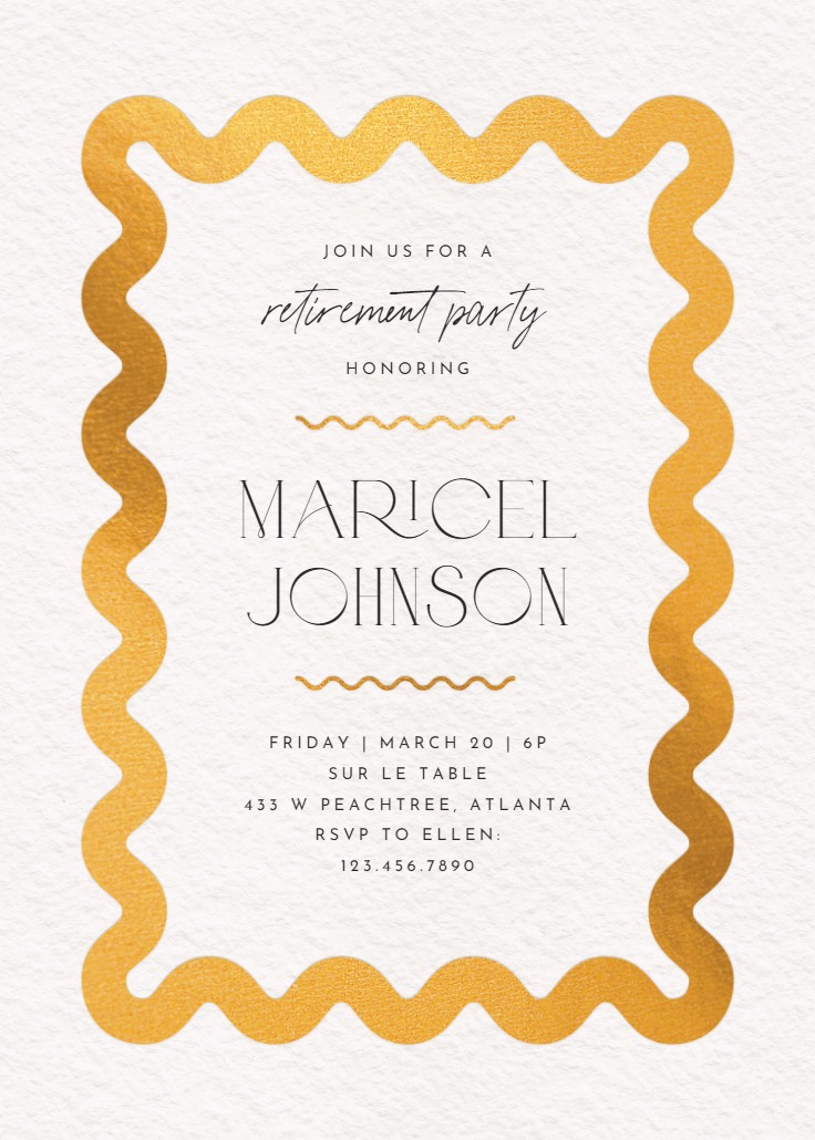 Billowing Border - Retirement & Farewell Party Invitation Template ...
