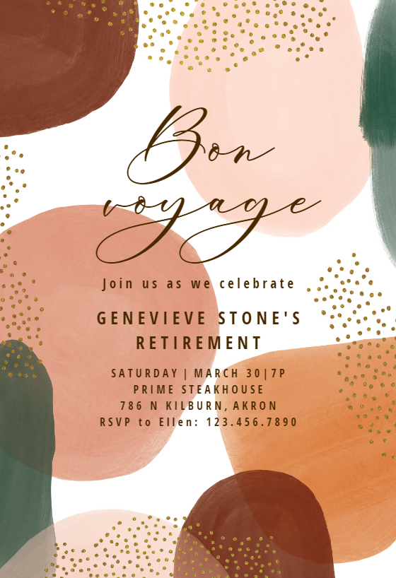Boho Circle Shapes - Retirement & Farewell Party Invitation Template ...