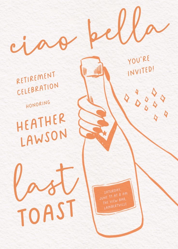 Boozy & Party Bound - Retirement & Farewell Party Invitation Template ...