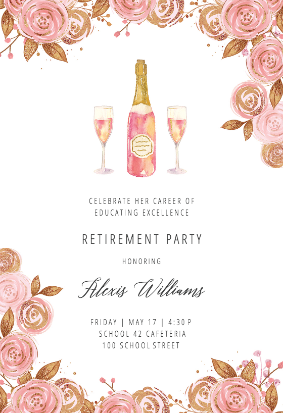 Brunch Bubbly - Retirement & Farewell Party Invitation Template ...