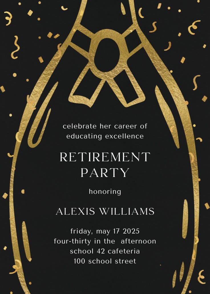 Celebrating Excellence - Retirement & Farewell Party Invitation ...