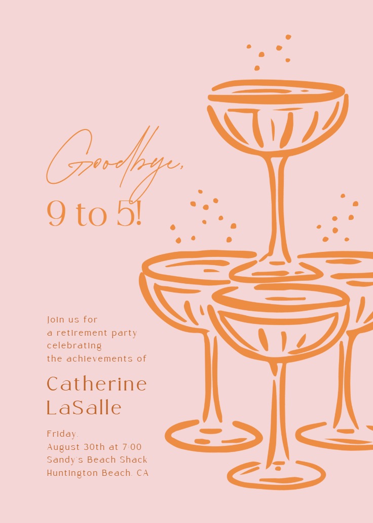 Cheers Goodbye - Retirement & Farewell Party Invitation Template (Free ...