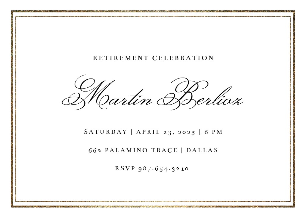 Classy Retirement - Retirement & Farewell Party Invitation Template ...