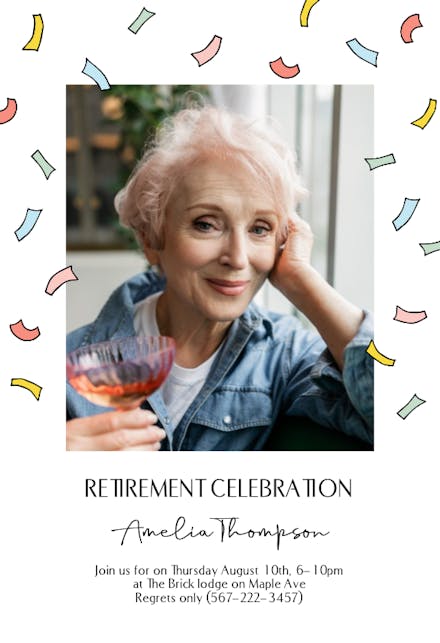 Banner Year - Retirement & Farewell Party Invitation Template (Free ...