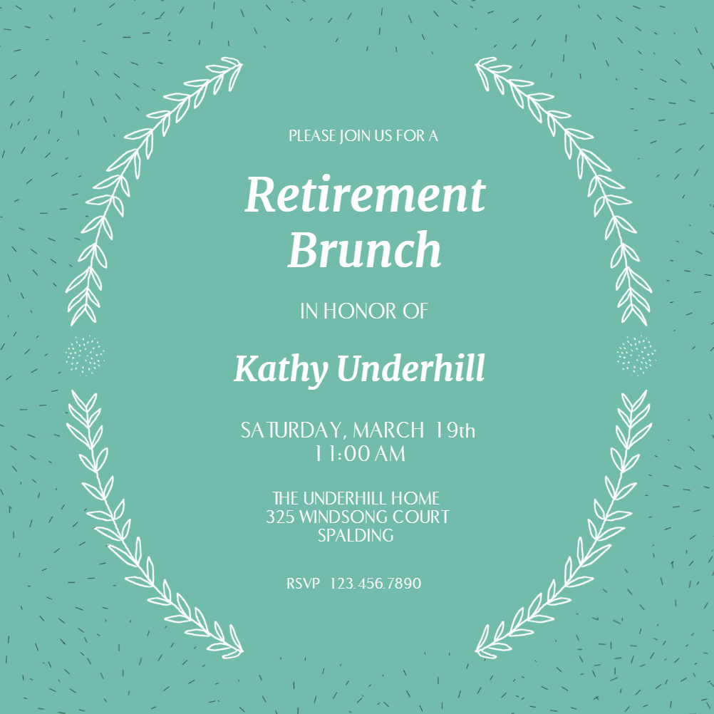 Delicate Details - Retirement & Farewell Party Invitation Template ...