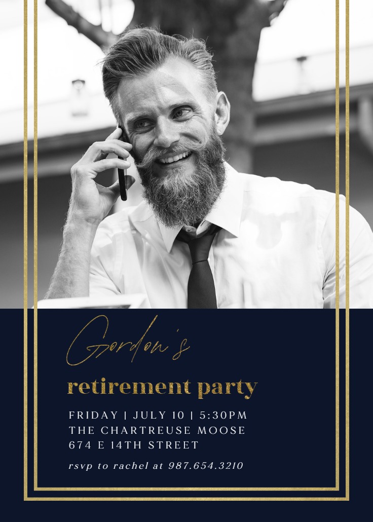Fancy Frame - Retirement & Farewell Party Invitation Template (Free ...