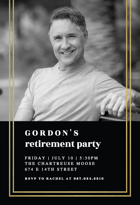Fancy Frame - Retirement & Farewell Party Invitation Template (Free ...