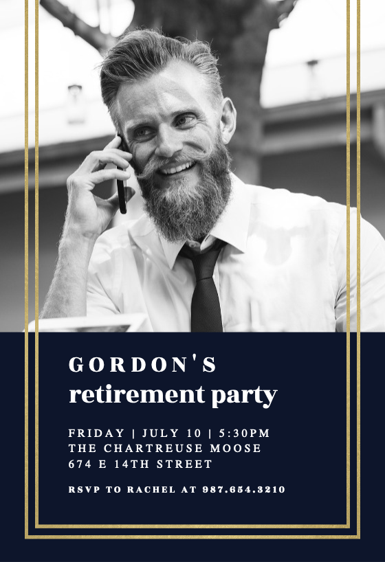 Fancy Frame - Retirement & Farewell Party Invitation Template (Free ...
