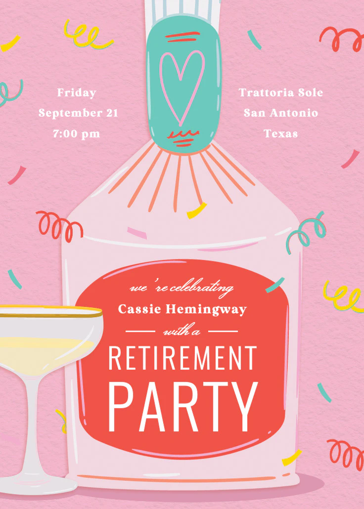 Festive Send-off - Retirement & Farewell Party Invitation Template ...