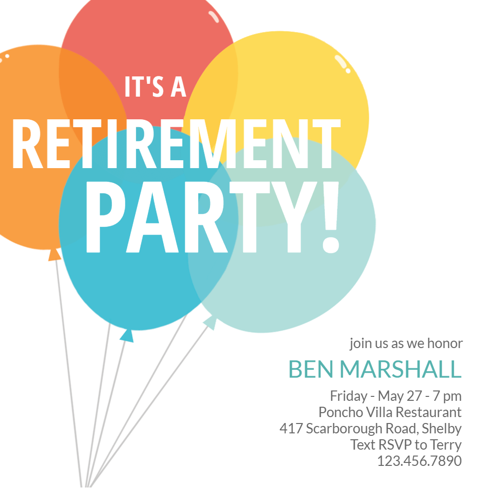 Company’s Coming - Retirement & Farewell Party Invitation Template ...