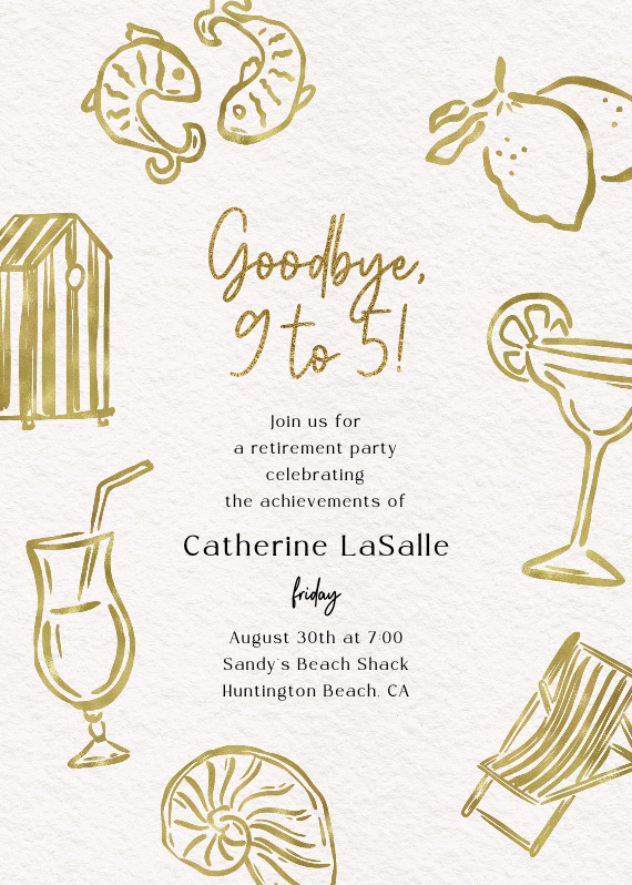 Cheers Goodbye - Retirement & Farewell Party Invitation Template (Free ...