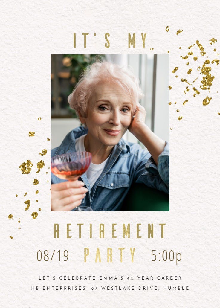 It's My Party - Retirement & Farewell Party Invitation Template (Free ...