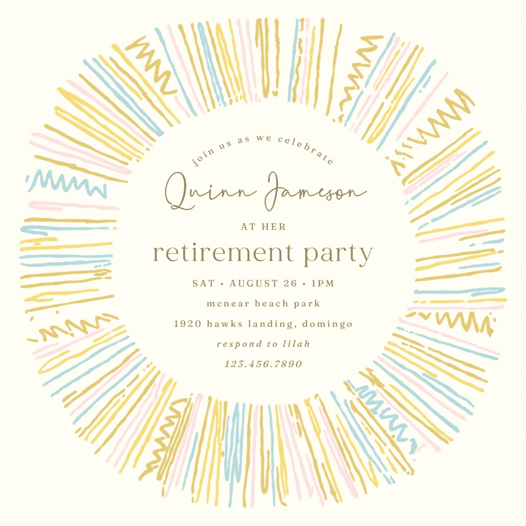 Contemporary Cascade - Retirement & Farewell Party Invitation Template ...