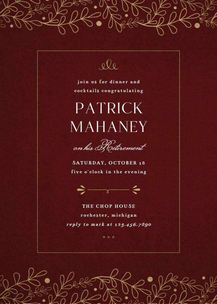 Panel Insert - Retirement & Farewell Party Invitation Template (Free ...