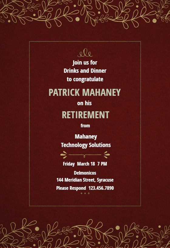 Panel Insert - Retirement & Farewell Party Invitation Template (Free ...