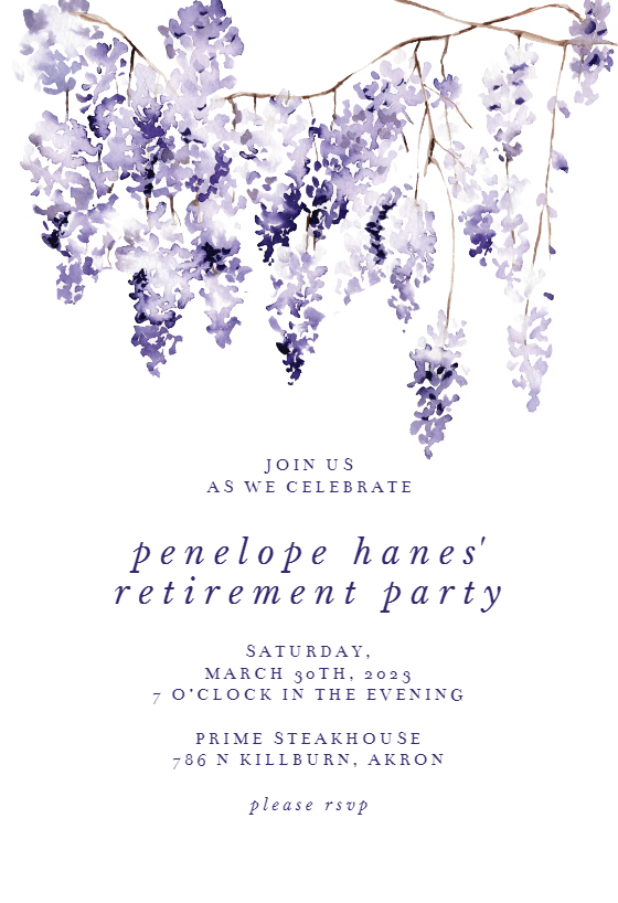 Purple Bunch - Retirement & Farewell Party Invitation Template (Free ...