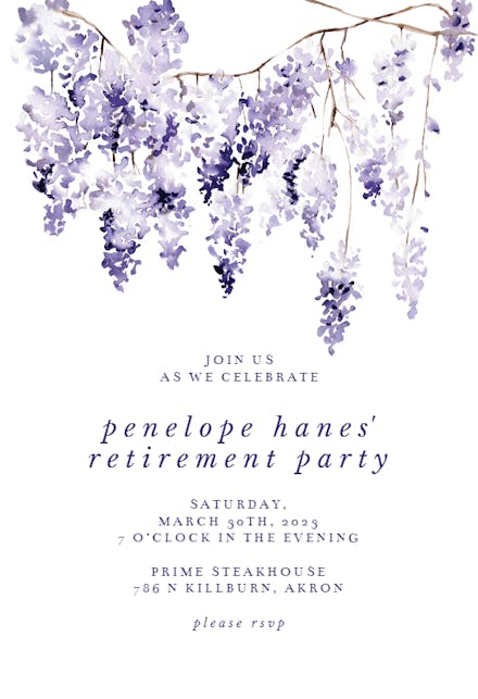 Purple Bunch - Retirement & Farewell Party Invitation Template ...