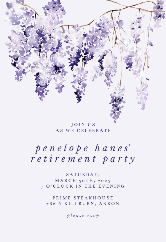 Purple Bunch - Retirement & Farewell Party Invitation Template ...