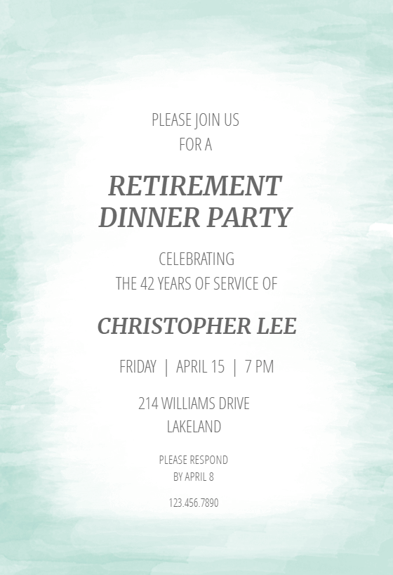 Refined Finish - Retirement & Farewell Party Invitation Template (Free ...