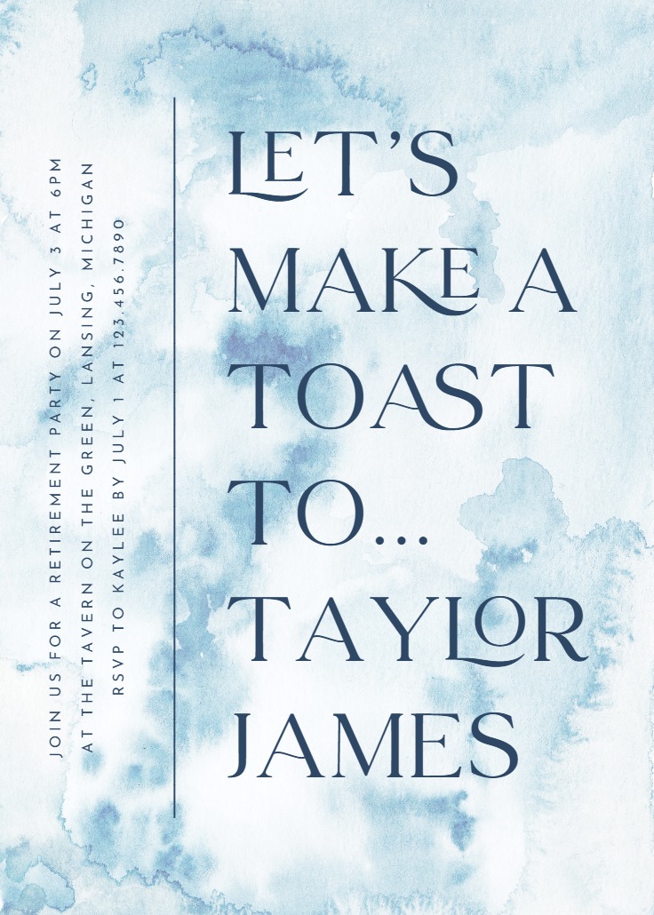 Retirement Toast - Retirement & Farewell Party Invitation Template ...