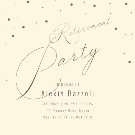 Stylish Script - Retirement & Farewell Party Invitation Template (Free ...