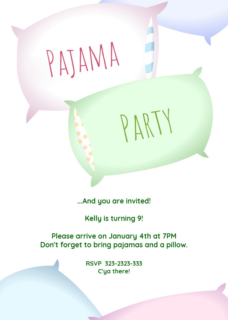 Sleepover Party Invitation Templates (Free) | Greetings Island