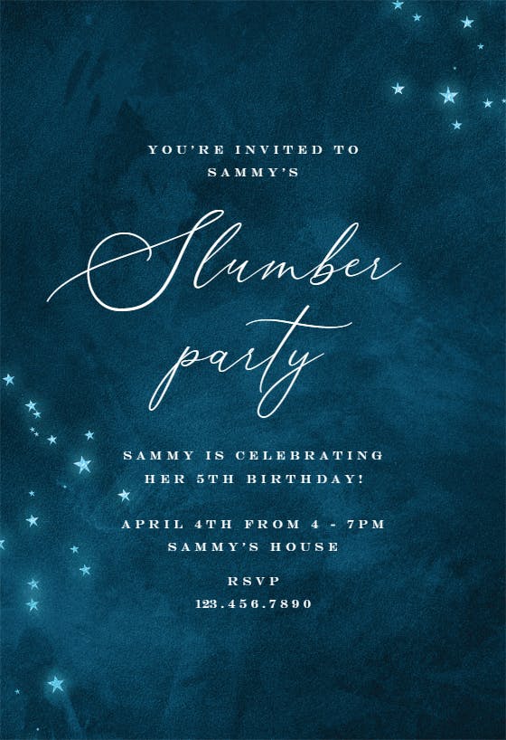 Starry Night - Invitation Template (Free) | Greetings Island
