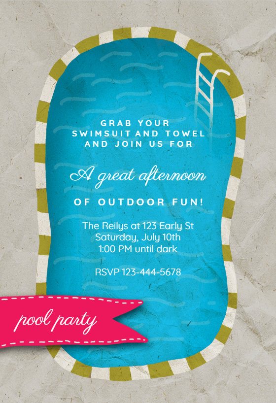 Pool Party - Pool Party Invitation Template | Greetings Island